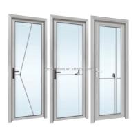 China Modern Aluminum Frame Interior Swing Tempered Glass Bathroom Shower Door for sale