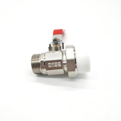 China Nickel Plated Brass Single Union PPR Socket Ball Valve 1/2 to 4 Inch PN16 for sale