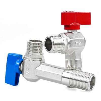 China 1/2 Inch Brass Angle Water Valve Forged Male x Female Ball Valve PN16 for sale