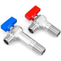 China Chrome Plated Brass Angle Ball Valve 1/2 Inch For Bathroom / Kitchen for sale