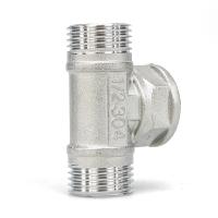 China Stainless Steel Threaded Pipe Fittings Three Way 1/2 to 4 Inch NPT Male Thread for sale