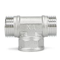 China Stainless Steel Threaded Pipe Fittings Three Way 1/2 to 4 Inch NPT Male Thread for sale