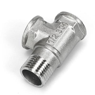 China Stainless Steel 304 Threaded T Pipe Fitting Male Female T Shaped Nipple DN15-DN65 for sale