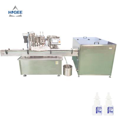 China Higee 10ml 15ml 20ml 30ml liquid medicine nasal spray filling capping machine pharmaceutical spray bottling machine for sale