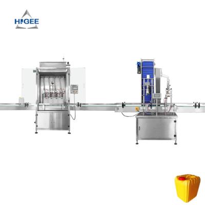 China HIGEE jerry can 5 liter chemical liquid filling capping machine with labeling machine for sale