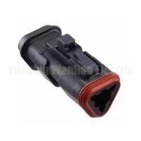 China DT06-3S-EP11 Deutsch DT Black 3 Pin Male and Female Connector With Long End Cap for sale