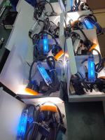China 15000lux Mining Helmet Light Rechargeable LED Miner Cap Lamp With Blue Flashing Rear Light for sale