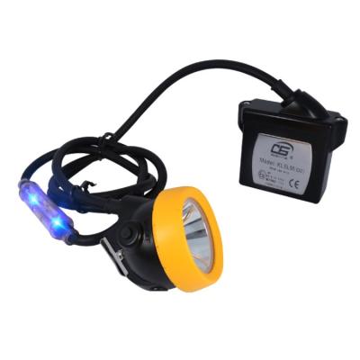 China 20000 Lux 7800mah Led Mining Headlamp With Blue Rear Light for sale