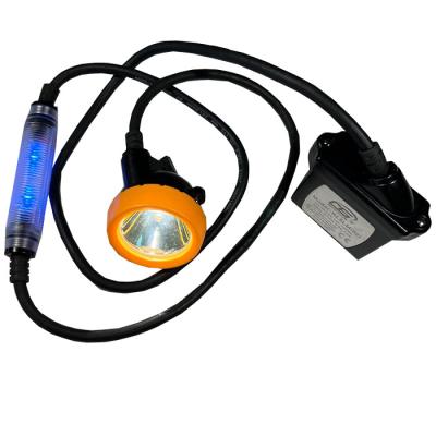 China 20000lux Mining Helmet Light Underground Mine Lamp Rechargeable Led Miner Cap Lamp With Blue Flashing Rear Light for sale