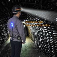 China 15000lux LED Mining Cap Lamp with Blue Flashing Rear Light IP68 for sale