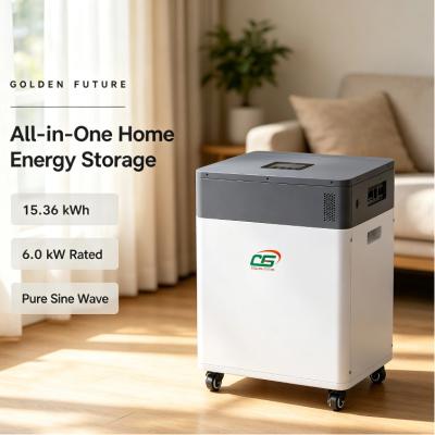 China Factory Direct 15.36kWh 6KW Solar Battery Energy Storage Pure Sine Wave Parallel WiFi All-in-One for Off Grid Home for sale