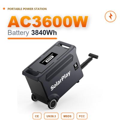 China 3600W 3840Wh LiFePO4 Portable Power Station with Hybrid Inverter UPS Pure Sine Wave for US Home Backup for sale