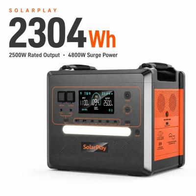 China 2304Wh 2500W LiFePO4 Battery Generator Solar Energy Storage System with UPS 97% MPPT for RV Travel Emergency Blackout for sale