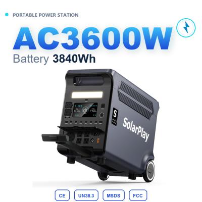 China Wholesale 3840Wh 3600W LiFePO4 Solar Generator Fast Charging MPPT Off Grid Outdoor Camping Power Supply US Stock for sale