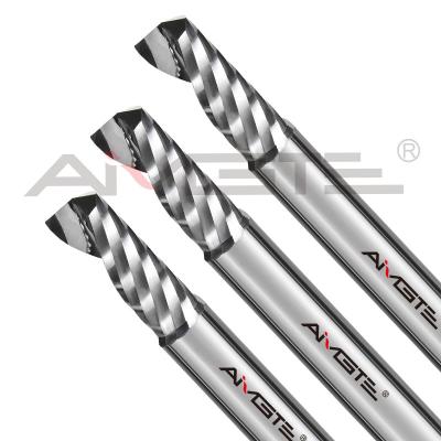 China 0.8μm Single Flute Router Bits Uncoated CNC Router Drill Bits H6 For MDF Plywood for sale