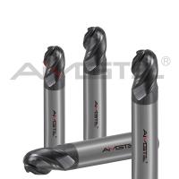 China R10 Four Flute End Mill 0.4μm Carbide Ball End Mill H6 For Steel for sale