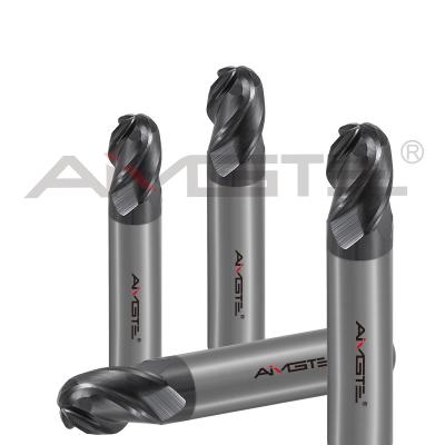 China R10 Four Flute End Mill 0.4μm Carbide Ball End Mill H6 For Steel for sale
