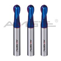 China 0.2μm Nano Blue Coat End Mill 2 Flutes Ball Nose End Mill HRC45 For Hardened Steel for sale