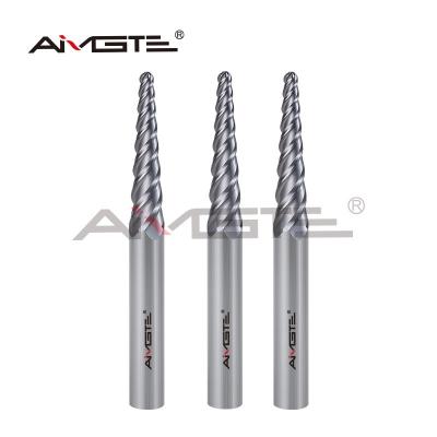China 0.6μm 4 Flutes End Mill Taper Ball Nose Milling Cutter Customized For Non-Ferrous Metals for sale