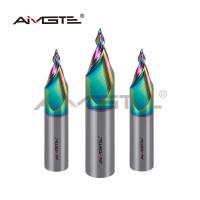China 60 Degree Engraving Endmill 2 Flutes CNC End Mill Customized With DLC Coating for sale