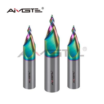 China 60 Degree Engraving Endmill 2 Flutes CNC End Mill Customized With DLC Coating for sale