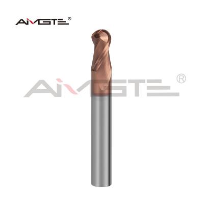 China 6mm 8mm 10mm Carbide Ball End Mills 2 Flute High Speed End Mill For Hardened Steel Stainless Steel for sale