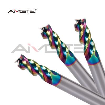 China U Type Slot Cutter 3 Flute Carbide Flat End Mill 4mm - 20mm With Color Coating for sale