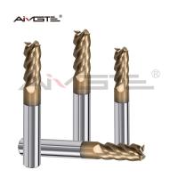 China 4 Flute Solid Carbide End Mill Nano Bronze Coating CNC Milling Tools For Hard Materials HRC60 for sale