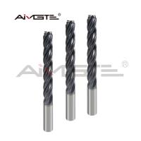 China 4 Flute Carbide Step End Mill with Through Coolant AlTiN Coating High Speed Deep Cutting for Steel Titanium Hardened Alloys for sale