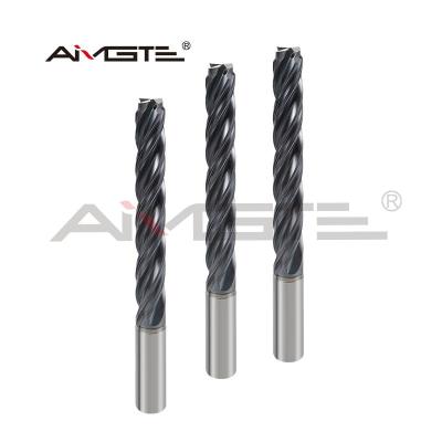 China 4 Flute Carbide Step End Mill with Through Coolant AlTiN Coating High Speed Deep Cutting for Steel Titanium Hardened Alloys for sale