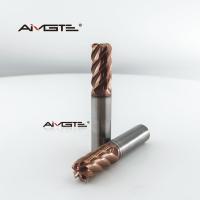 China 4 Flute Carbide bull nose carbide end mill D12mm TiSiN Coated  R2 R3 Corner Radius 45° Helix Angle for Steel Alloy Finishing CNC Milling Cutter for Hardened Metals for sale