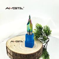China 0.1mm Tip 2 Flute Carbide Tapered Engraving Cutter Micro CNC Engraver for Fine Lettering PCB for sale