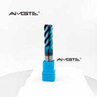 China 16mm 4 Flute 45° Helix Angle Carbide End Mill Bits Blue Nano Coated Flat End Milling Cutter for Steel CNC Machine Tool for sale