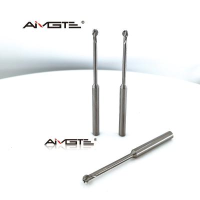 China Carbide Ball Nose Lollipop End Mill for Aluminum 3 Flute High Speed CNC Milling Cutter Tungsten Steel Long Neck Design for 3D Contouring for sale