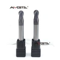 China 10mm 2 Flute Solid Carbide Ball Nose Endmill HRC60 Hardened Steel Milling Cutter TiAlN Coated CNC Contouring Tool Precision Radius Cutting for sale