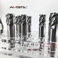 China 4 Flute Short Carbide End Mill Custom Length Flat Bottom CNC Milling Cutter For Steel  Aluminum 3/8