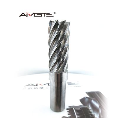China 25mm 8 Flute Solid Carbide End Mill for Engine Components Specialized Milling Cutter for Steel Cast Iron HRC55 Hardness TiAlN Coated CNC Machining for sale