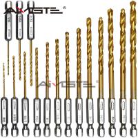 China HSS Electric Drill 13pcs Hexagonal Shank Twist Drill Bit Drilling Wood Plastic for sale