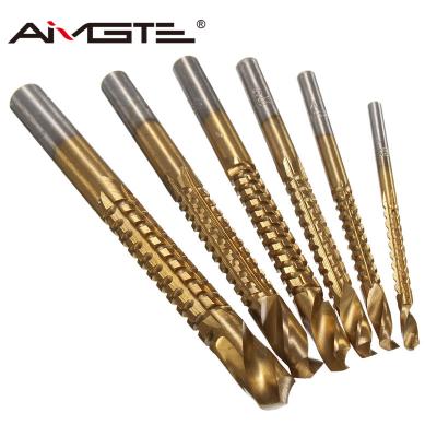 China New Arrive 3-8mm Titanium Coated HSS Serrated Twist Drill for Woodworking Drill Saw Bit for sale