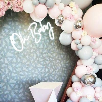 China Waterproof Acrylic Letters Happily Ever After Oh Baby Lighted Wall LED Custom Neon Sign for sale