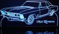 China 1964 Riviera Led Edge Lit Sign 240vac Blue Engraved Acrylic Led Signs for sale
