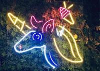 China 80cm Pink Flex Neon Lighted Sign Rohs Happy Birthday Neon Sign for sale