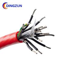 China Multi 16 Cores Shielded Sensor Cable Silicone Rubber Insulated Sheathed Red HT Cable for sale