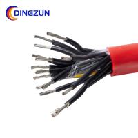 China Multi 16 Cores Shielded Sensor Cable Silicone Rubber Insulated Sheathed Red HT Cable for sale