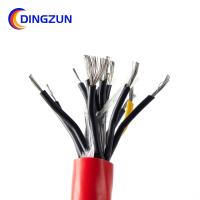 China Multi 16 Cores Shielded Sensor Cable Silicone Rubber Insulated Sheathed Red HT Cable for sale