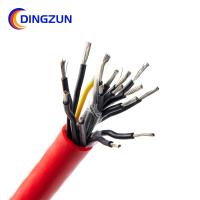 China Multi 16 Cores Shielded Sensor Cable Silicone Rubber Insulated Sheathed Red HT Cable for sale