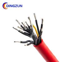 China Multi 16 Cores Shielded Sensor Cable Silicone Rubber Insulated Sheathed Red HT Cable for sale
