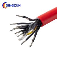 China Multi 16 Cores Shielded Sensor Cable Silicone Rubber Insulated Sheathed Red HT Cable for sale
