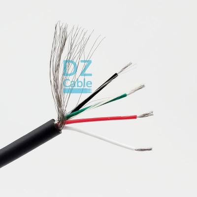 China Multicore Shielded Cable 4x28AWG with TCWS Spiral Shield and TPU Sheath for High Temperature Applications for sale