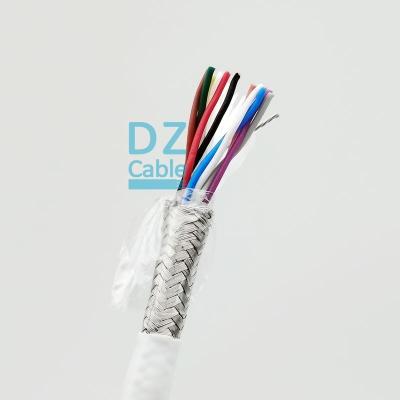 China 6 Pair 24AWG Multi-Pair Signal Cable with TCWB Tinned Copper Braid Screen and Silicone Rubber Sheath for sale